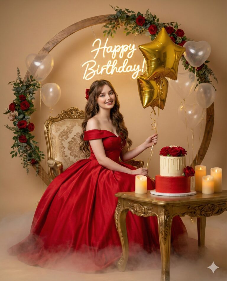 Confident, stylish, seated portrait AI Photo Editing Prompt for Gemini