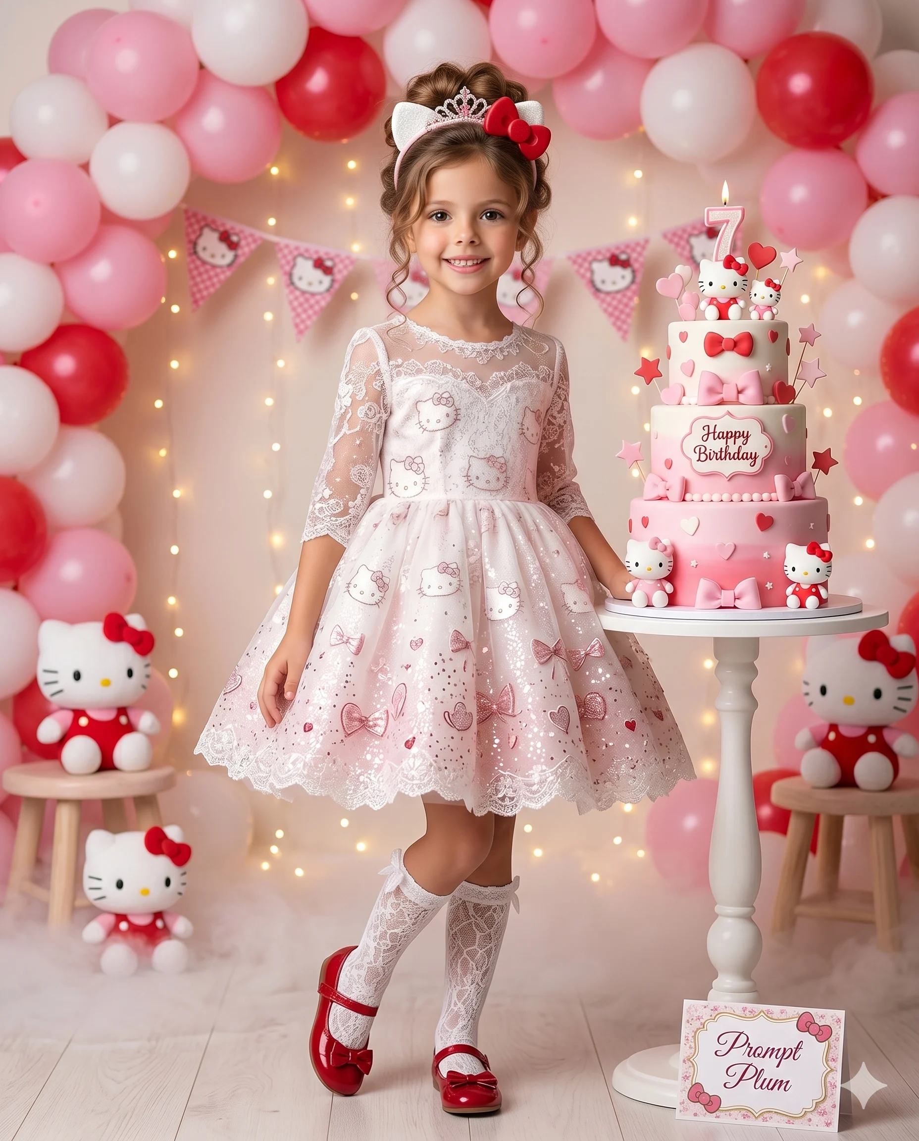 Hello Kitty Birthday Photography Prompt | 7-Year-Old Girl Pink Party Scene